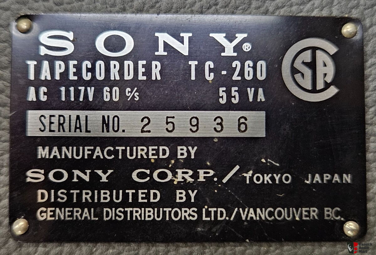 Sony Tapecorder TC-260 + 300 7 1/2" reels Photo #5447915 - Canuck Audio ...