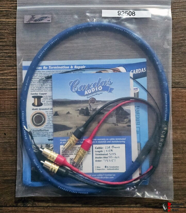 Cardas Clear Phono Cable (1.25M - RCA): Open Box (Audiofest Demo ...