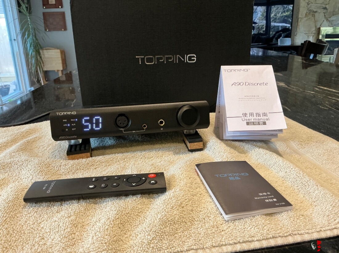 Topping A90 Discrete Headphone Amp/Preamp in Black For Sale - US Audio Mart