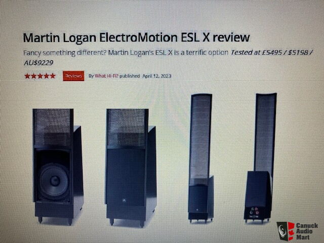 Martin Logan ESL-X Hybrid Electrostatic Loudspeakers Photo #5498021 ...