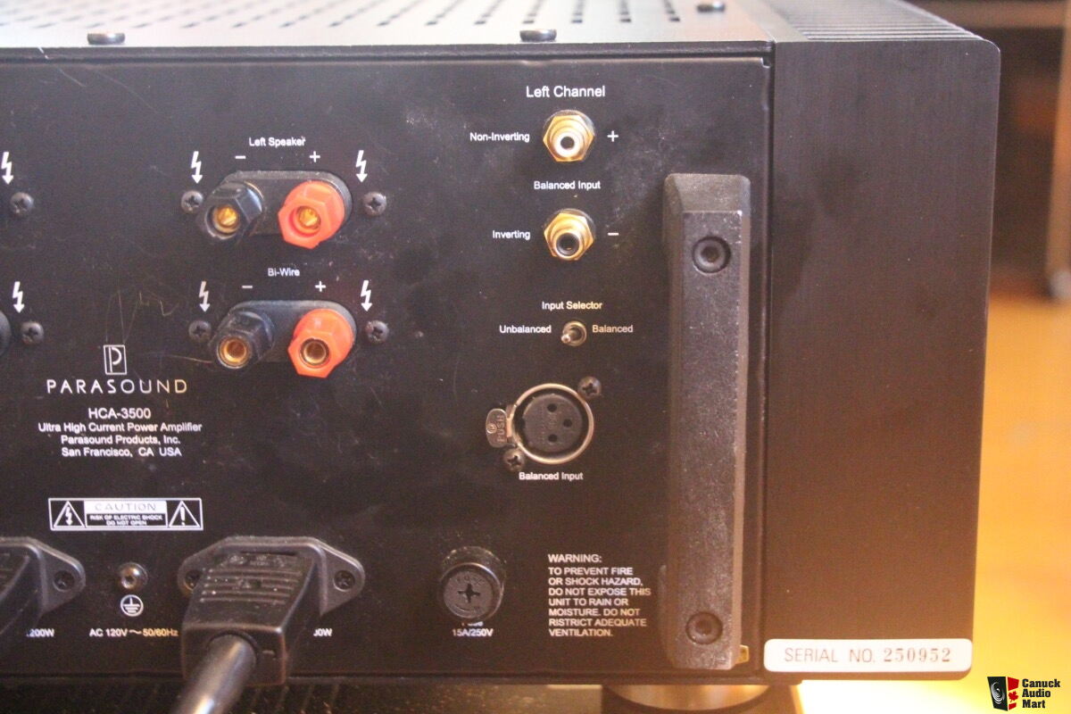 Parasound HCA-3500, 350/500W/CAN. POWER Amplifier PAR John Curl. Made ...