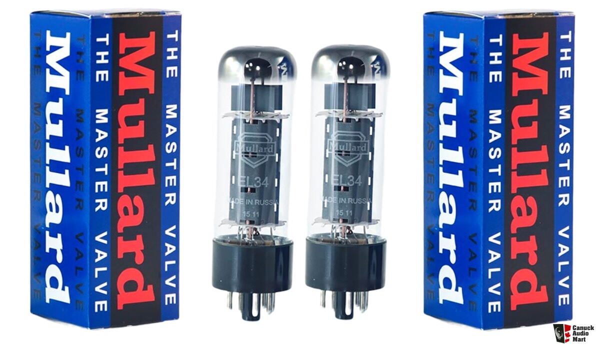 Mullard EL34 / 6CA7 Tubes (Matched Pair): NEW-in-BOX; 180 Day Wrnty; 25 ...