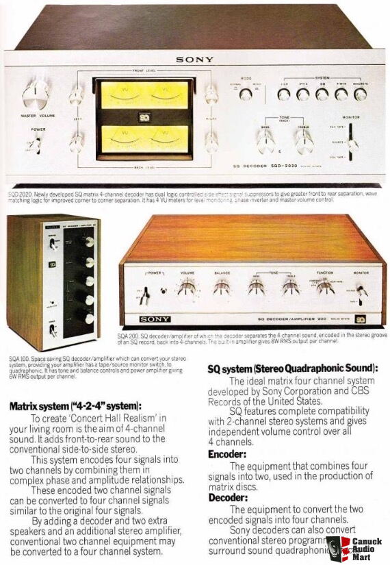Sony quad preamp Photo #5545107 - Canuck Audio Mart