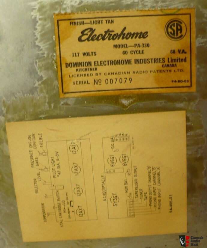 Vintage Electrohome PA 330 Integrated Tube Amplifier Photo #5556509 ...