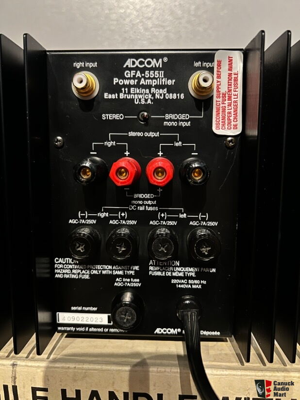 Adcom GFA-555 II with original packaging, manual & brochure power ...
