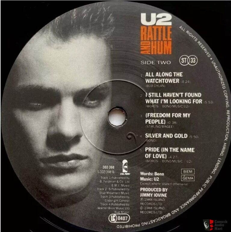U2 Rattle And Hum 2LP- 1988 -Island Records ISL2-1204-Canada Photo ...