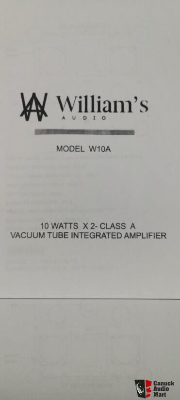 William's Audio Vacuum tubes amplifier Photo #5575177 - Canuck Audio Mart