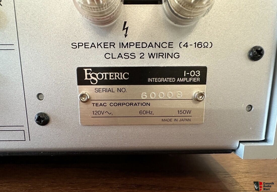 Esoteric I-03- Flawless Condition- Integrated Amplifier w/phono stage ...