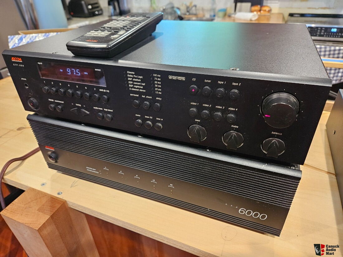 Adcom GFA-6000 5 channel amplifier and GTP-600 5 channel preamplifier ...