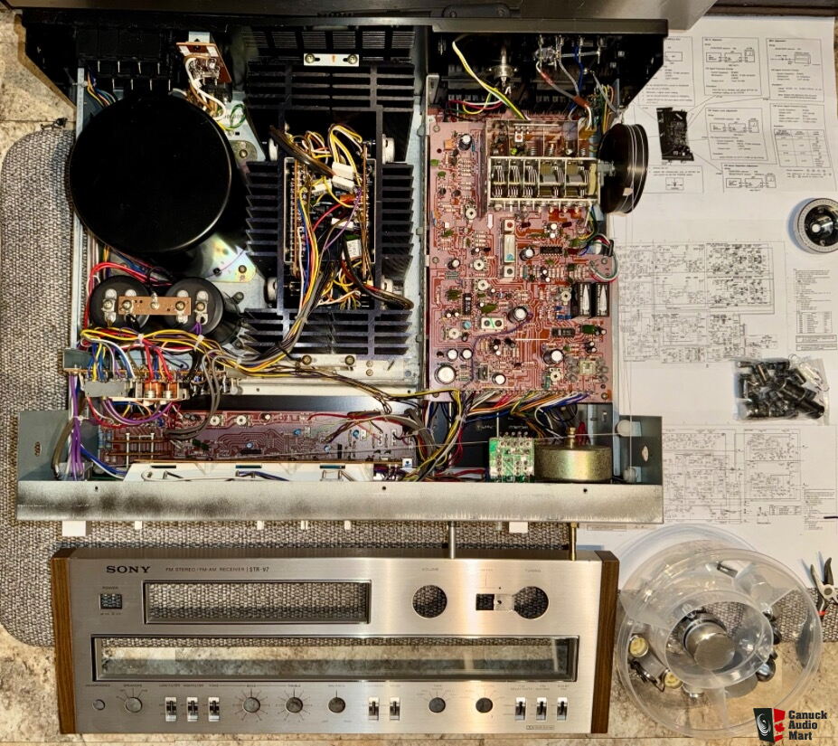 Refurbished 1979 SONY STR-V7 Flagship Receiver Toroidal transformer 150 ...