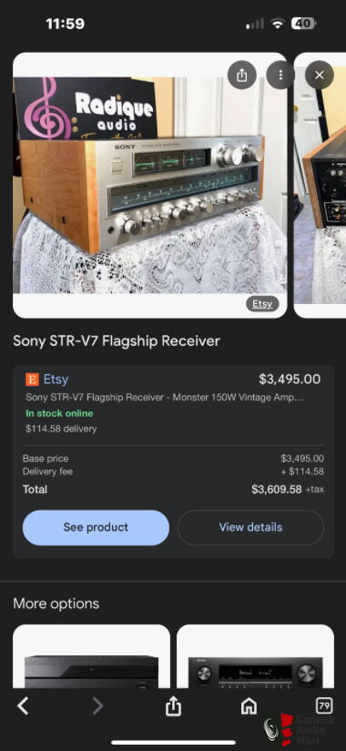 Refurbished 1979 SONY STR-V7 Flagship Receiver Toroidal transformer 150 ...