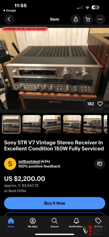 Refurbished 1979 SONY STR-V7 Flagship Receiver Toroidal transformer 150 ...