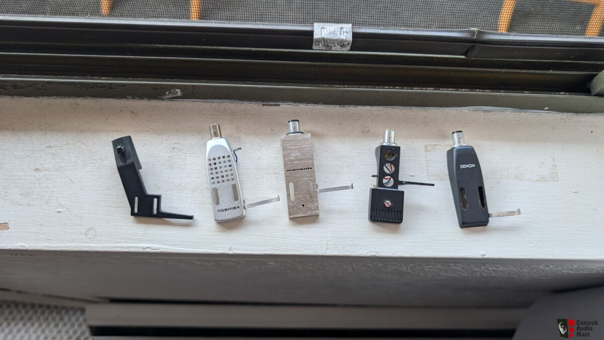 Various Turntable Parts: Headshells, Cartridge Bodies, Hinges and, etc ...