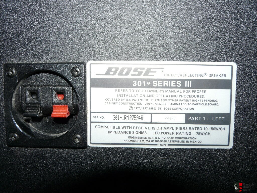 Bose 301 III Direct Reflecting Speakers (Right & Left Pair 3 Way ...