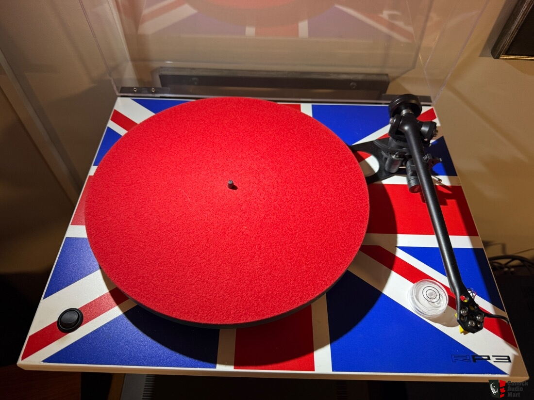 Rega Union Jack Collector RP3 Turntable ,Exact 2 Cartridge, Wall Stand ...