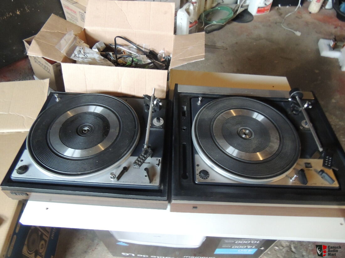 2) Dual 1225 turntables for Parts or Repair+Box of Misc Parts Photo ...