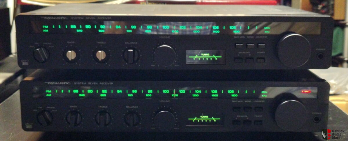 Two Realistic STA-7 (System Seven) AM/ FM Stereo Receivers, One Low ...