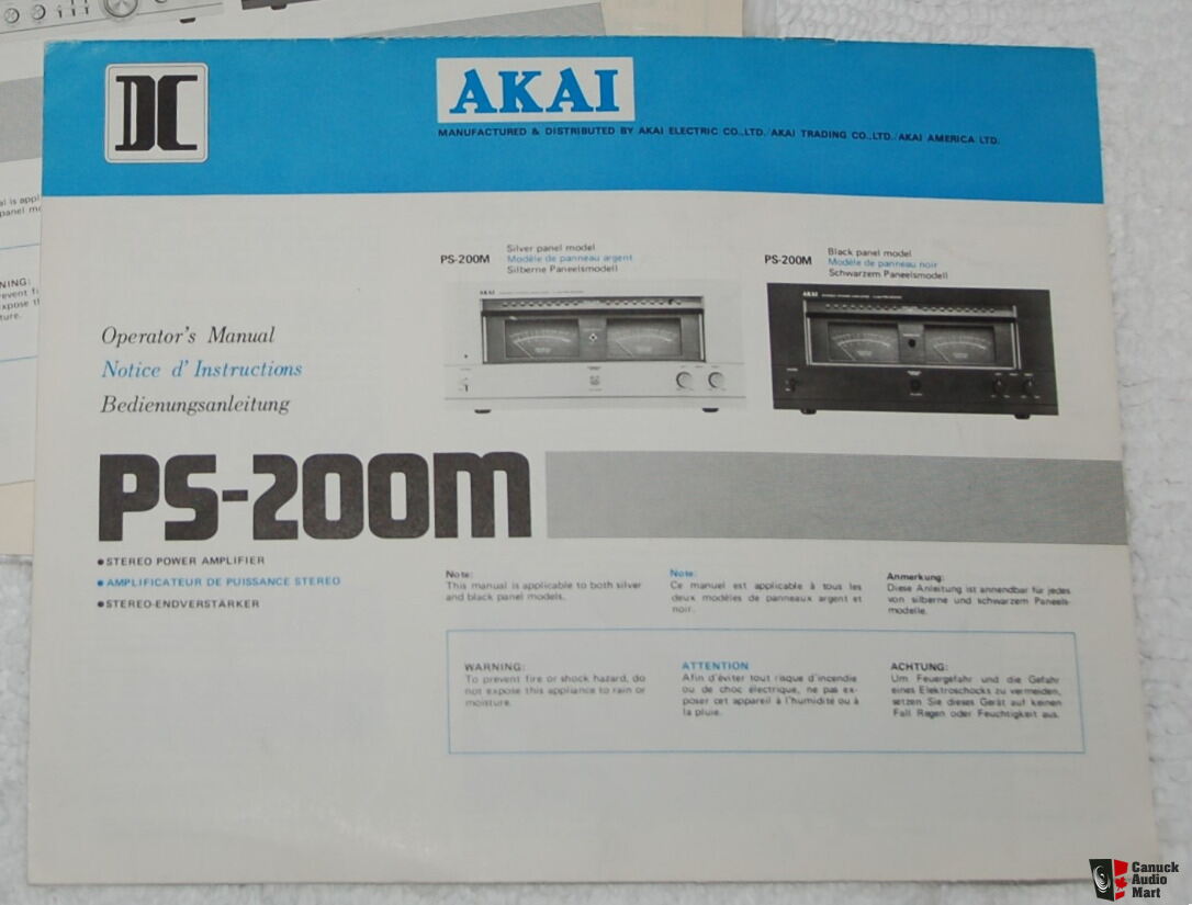 AKAI PS-200M "Prestige Series-200" - TOTL Photo #5888630 - Canuck Audio ...