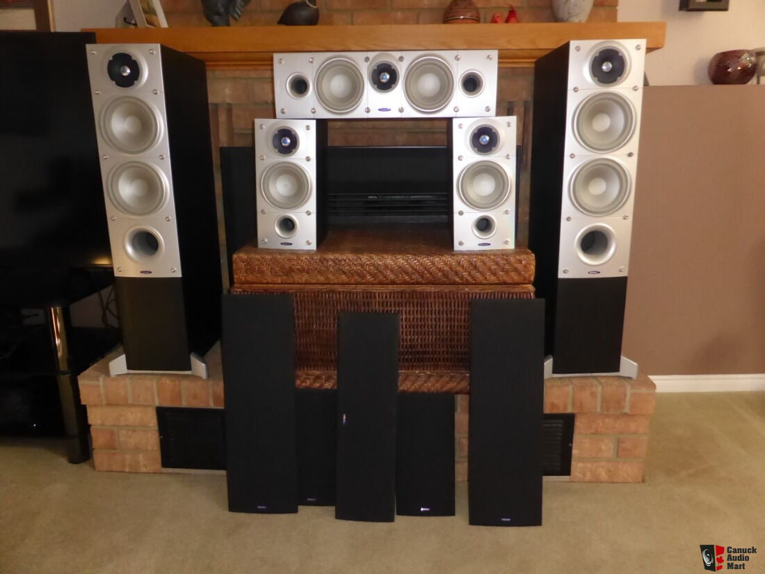 Energy C5 Speakers /JBL SUB 136 / REAR Stands For Sale - Canuck Audio Mart