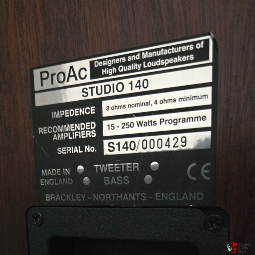ProAc Studio 140. Downward firing port. Upgraded Capacitor (Solen ...