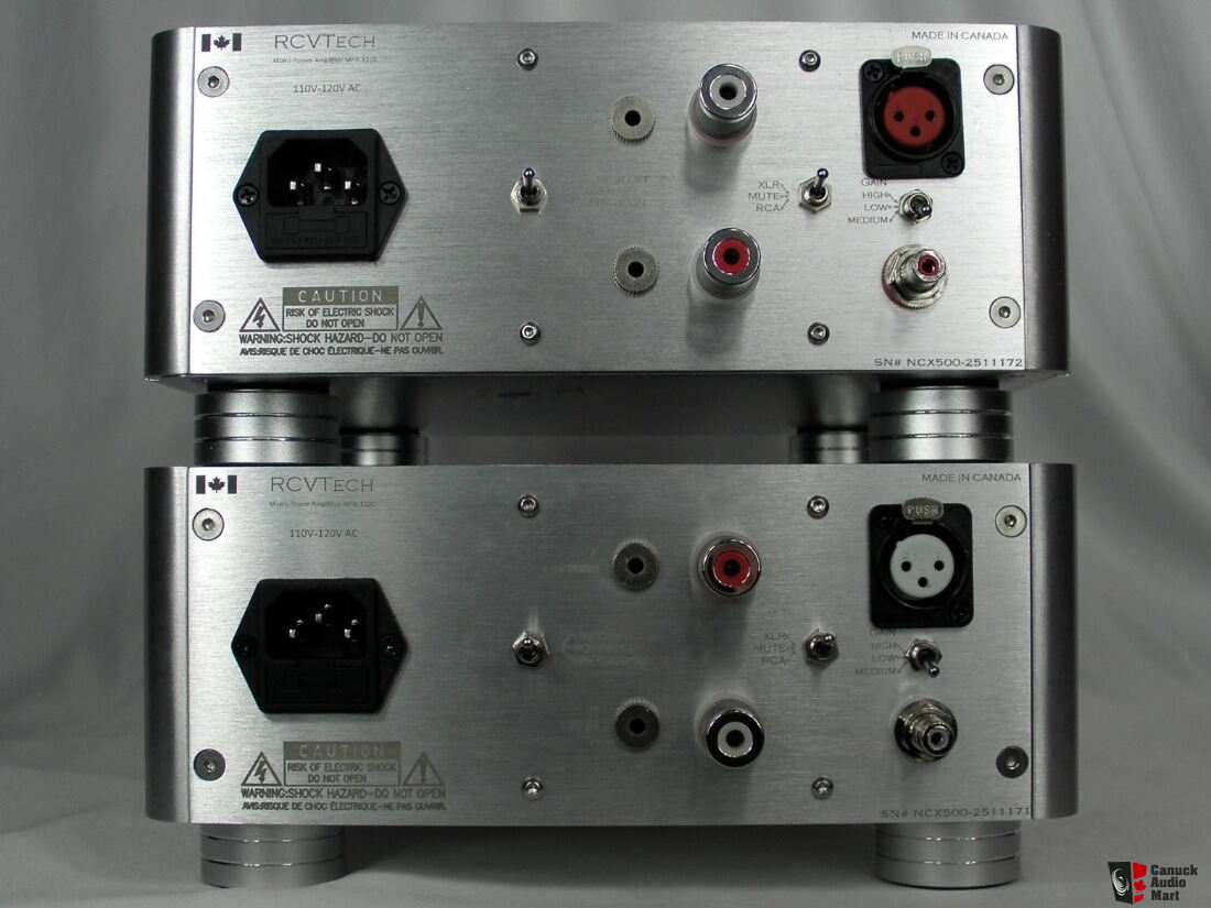 Two RCVTech MPA1200 mono blocks, 700W@4Ω, Variable gain, Hypex NCX500 ...