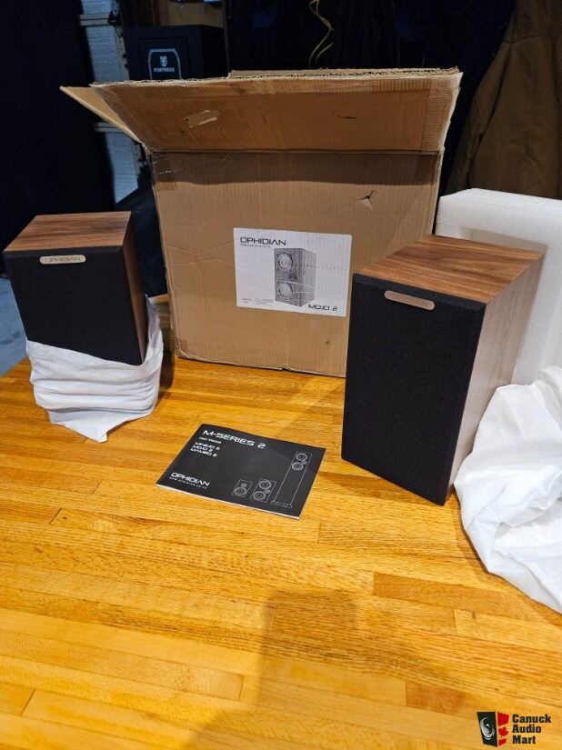Ophidian Mojo 2 Speakers in walnut finish For Sale - Canuck Audio Mart