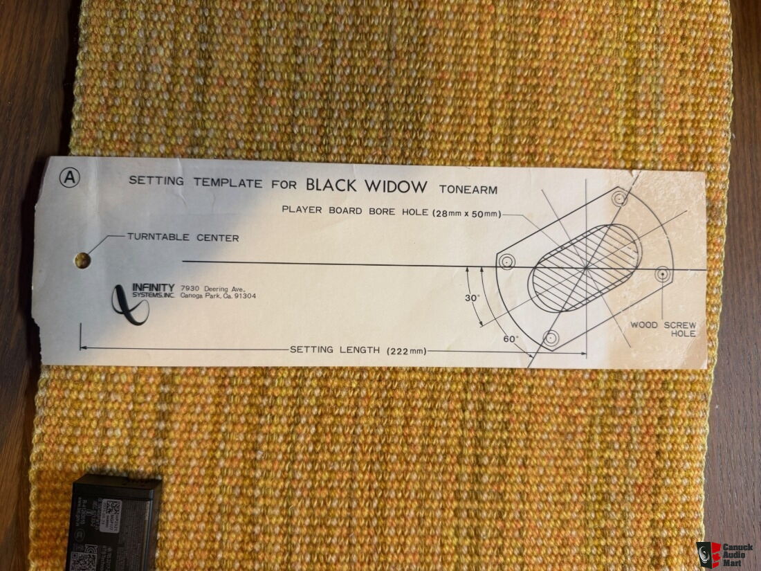 Infinity Black Widow Tone Arm with Audioquest RCA's Photo #5961224 ...