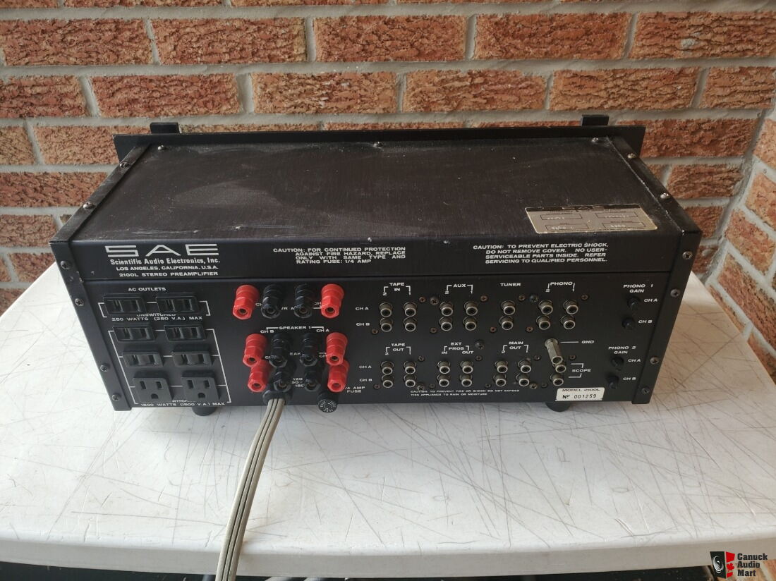SAE 2100L Preamp Top Model Sold As Is For Repair Made In United States ...