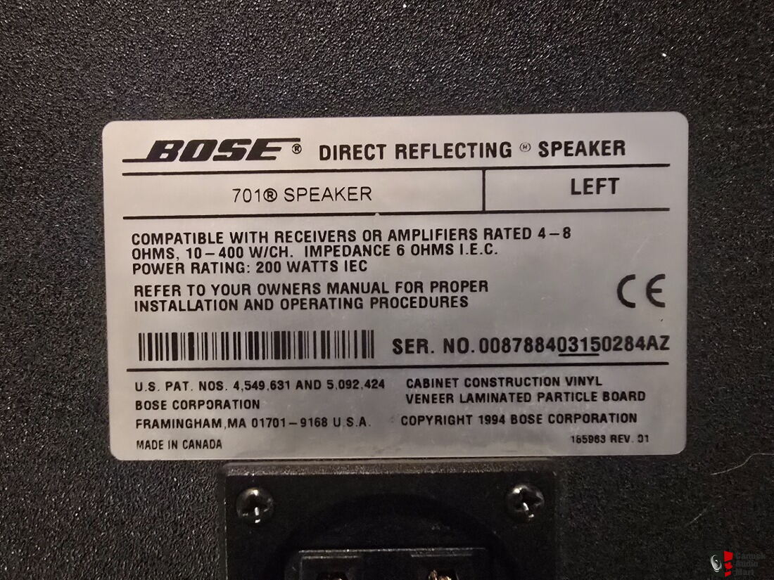 Bose 701 Direct/ Reflecting Speakers For Sale - Canuck Audio Mart