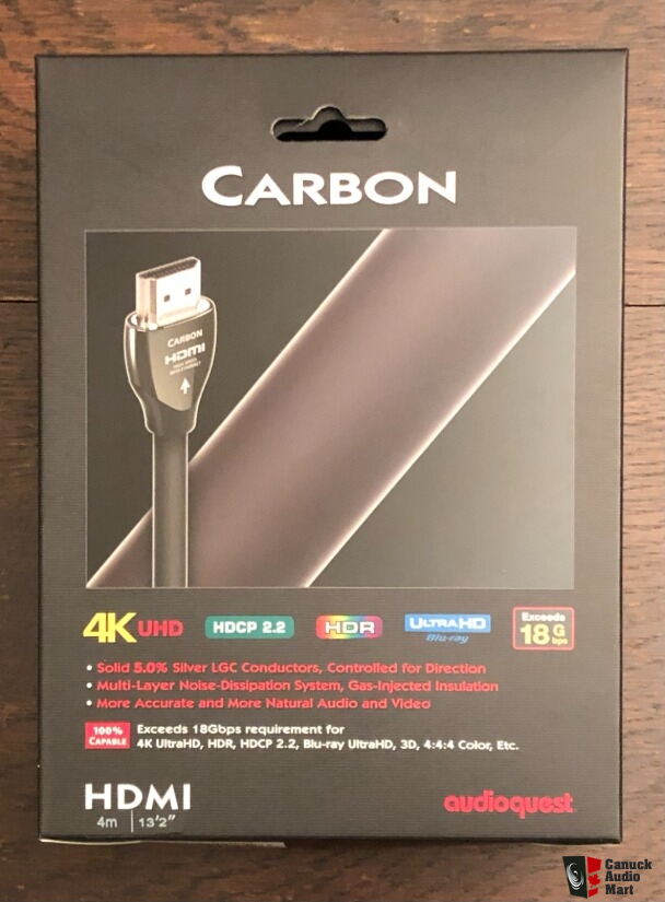 Audioquest Carbon Premium High-Speed HDMI (18gbps) 4m - NOS Photo ...