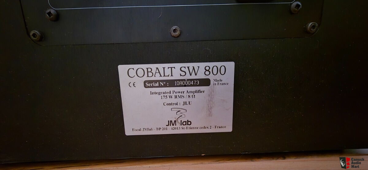 Focal Cobalt SW800 active sub Photo #6013779 - Canuck Audio Mart