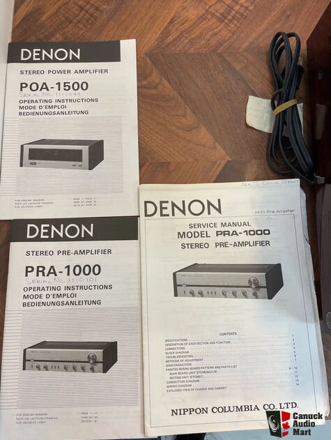 Denon POA-1500 Poweramp & PRA-1000 Preamp Photo #6054921 - Canuck Audio ...