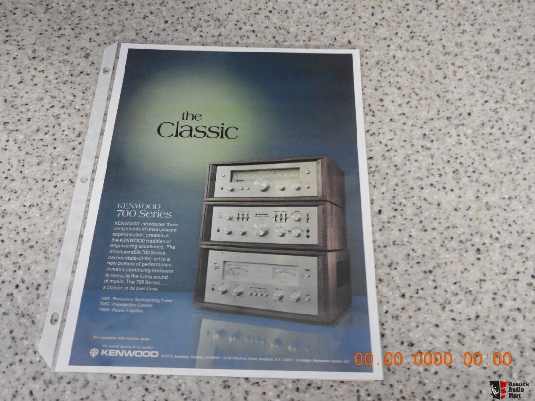 Kenwood CLASSIC 700 Supreme Series Brochure For Sale - Canuck Audio Mart