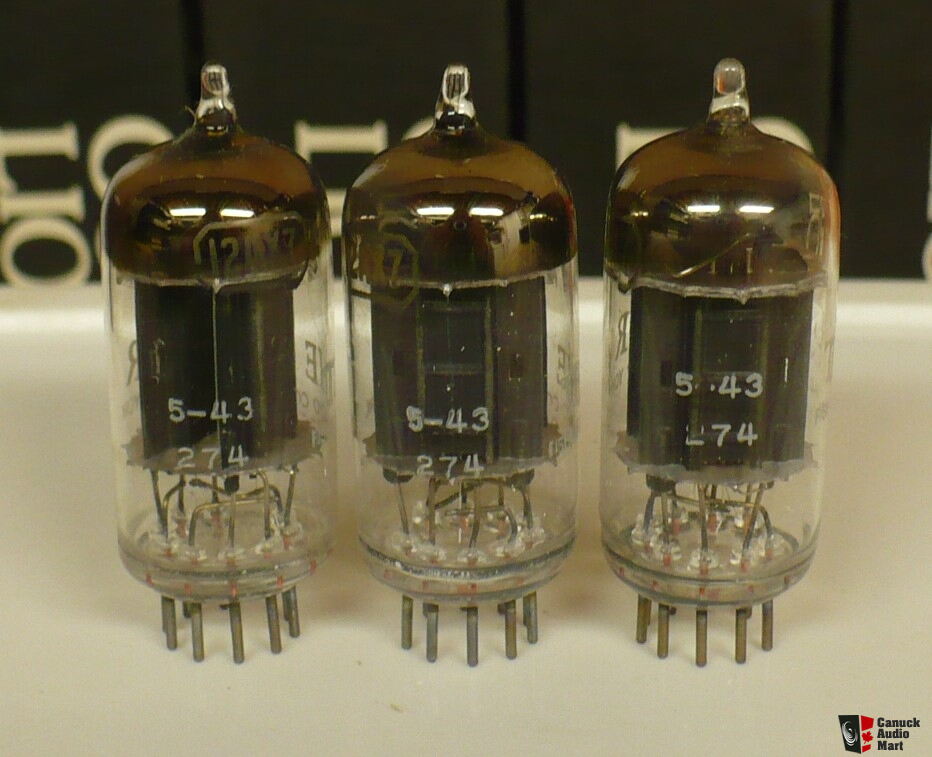3 RCA Long Plate Black Plate Angled Square Getter 12ax7 Preamplifier ...