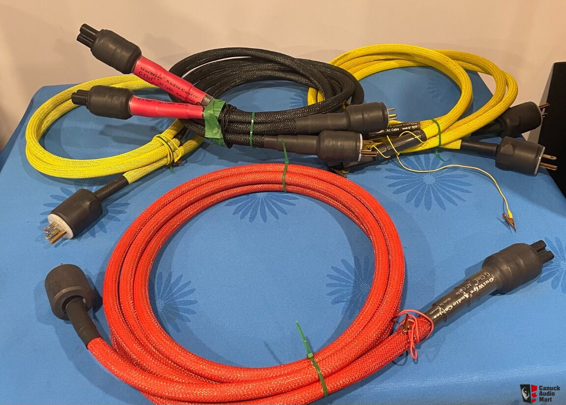 SIX GutWire Power Cords,3 G-Clef ,3 Basic Clefs For Sale - Canuck Audio ...