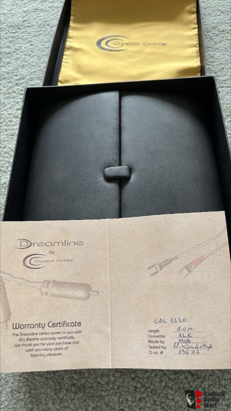 Crystal Cable Dreamline "Bridge" XLR (1M) - Complete with Case, Box ...