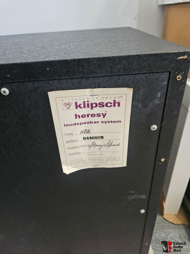 Klipsch Heresy Speakers Version 1 Alnico Driver * REDUCED Photo ...