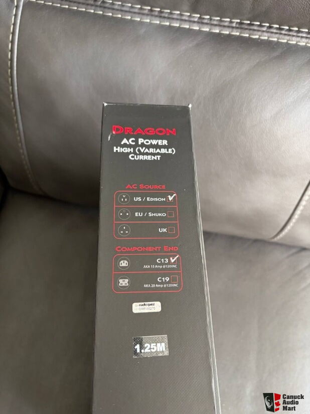 Audioquest AQ HC Dragon Power Cable 1.25m Photo #6277368 - Canuck Audio ...