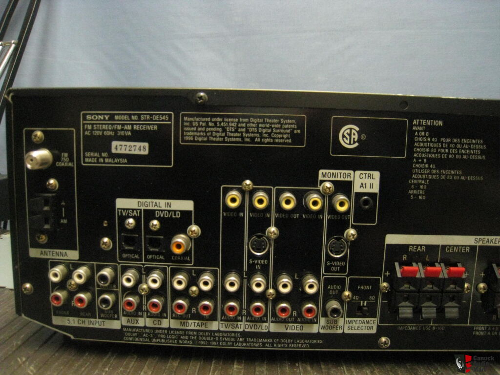 Sony Dolby Digital Receiver STRDE545 with DTS Photo #647821 - US Audio Mart
