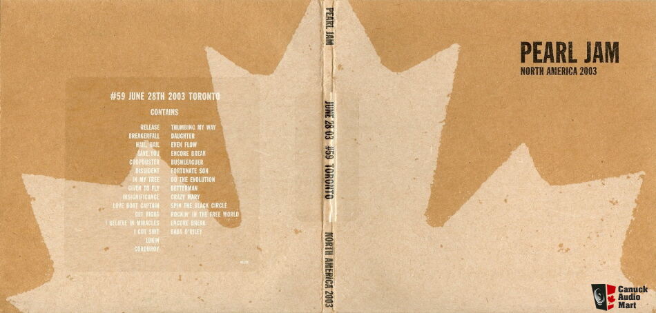 Pearl Jam 2003 Official Bootlegs - Rare Live CD Releases from PJ Fan ...