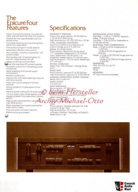 Epicure Model 4 Preamplifier Photo #698042 - US Audio Mart