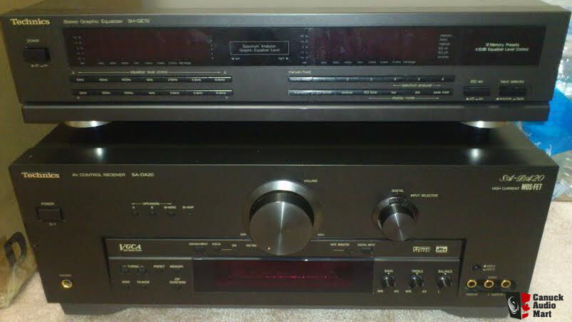 Vintage Technics SA-DA20 Receiver & SH-GE70 STEREO GRAPHIC EQUALIZER ...