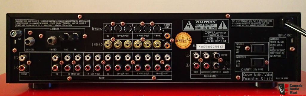 Carver CT-28v A/V Tuner/Preamplifier Surround Sound Photo #816073 - US ...