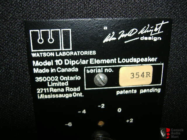 Watson Lab's Model-10 speakers Photo #88792 - Canuck Audio Mart