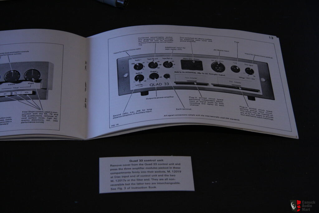 Sale Pending - Quad 33 Control Unit Instruction Booklet, Misc. Cables ...