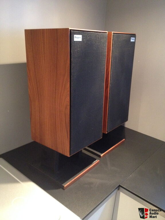 Matched Pair Of Rogers LS7 Hi-Fi Stereo Speakers W/matching STANDS ...