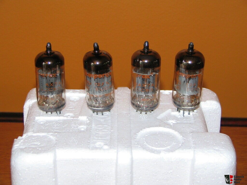 Amperex Orange Logo QUAD (4) 12AX7 / ECC83 For Sale - Canuck Audio Mart