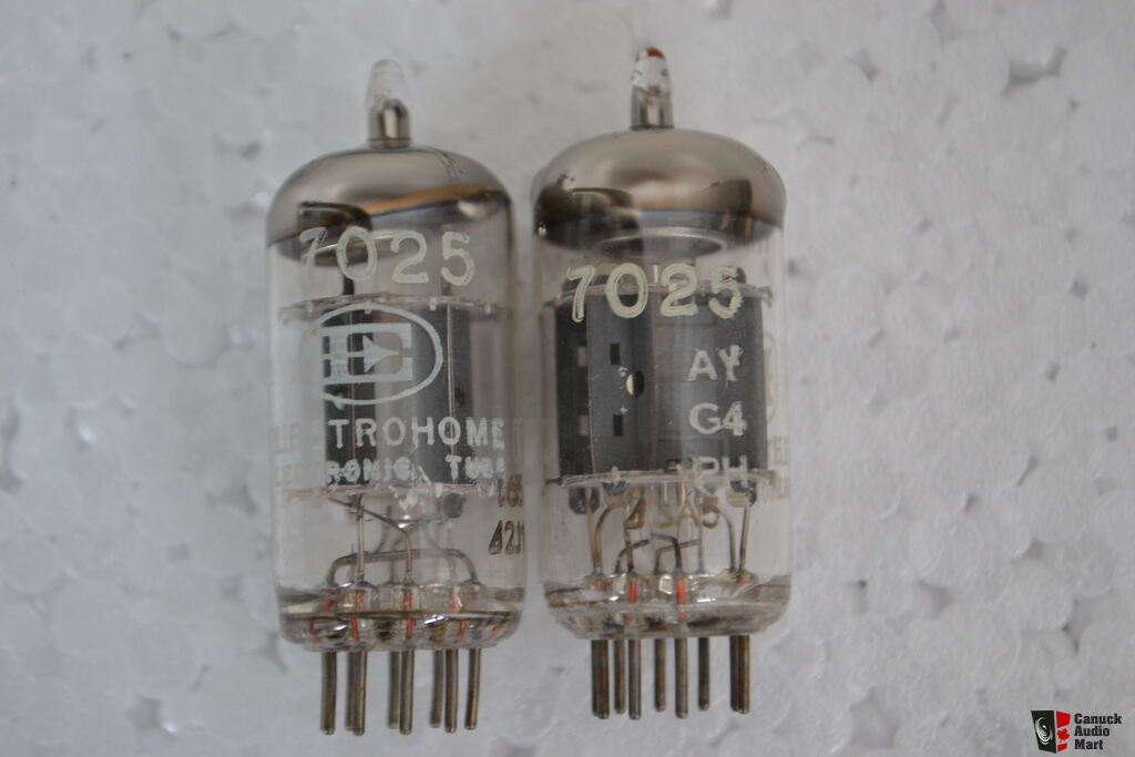 2 MATCHING AMPEREX 7025 (12AX7) TUBES, MADE IN HOLLAND,TESTED STRONG ...