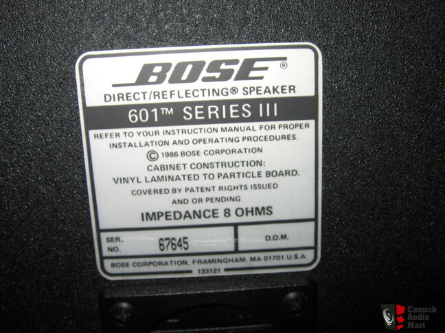 Bose 601 Series III Speakers-Super Condition ! Photo #978405 - US Audio ...